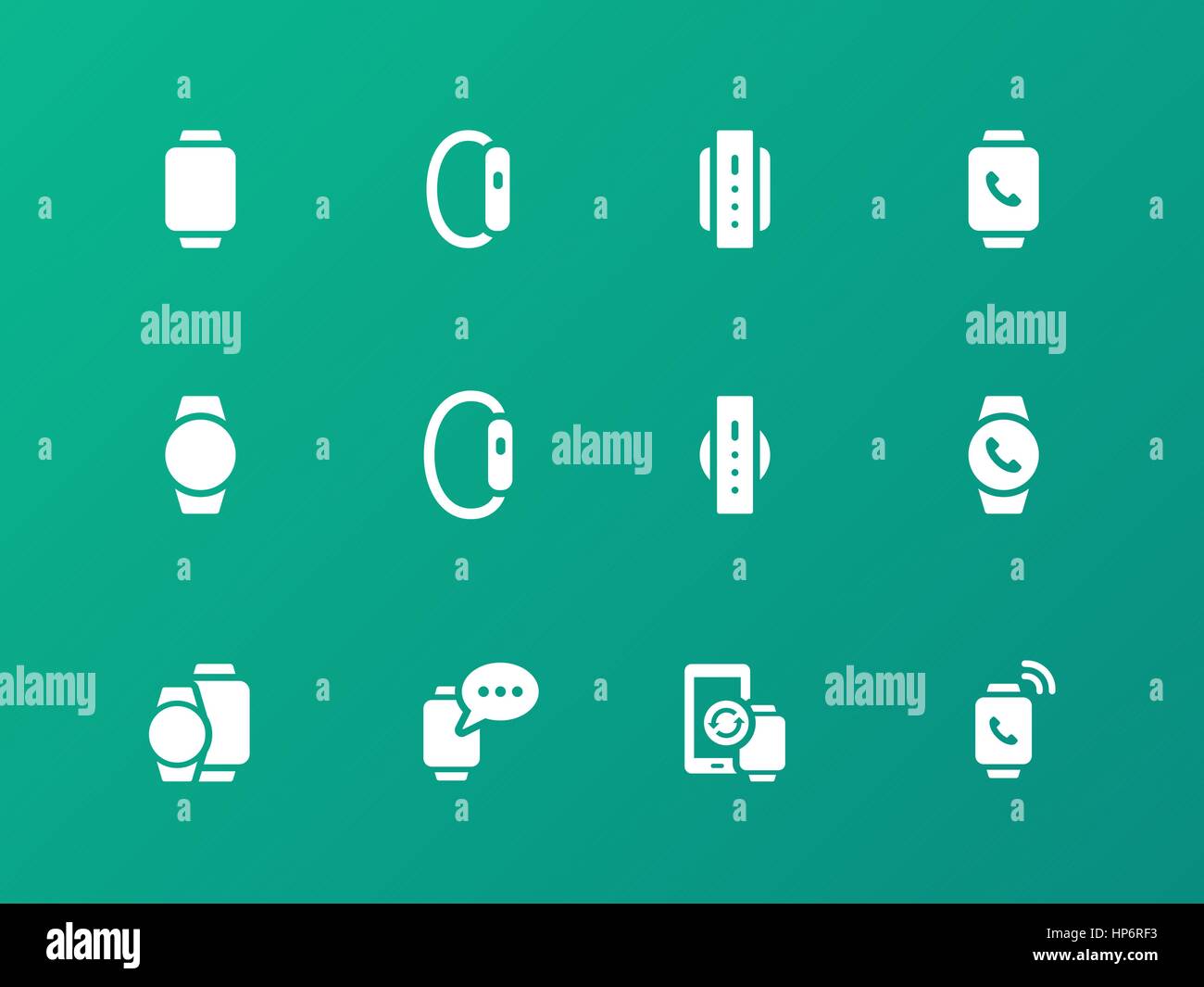 Smart watch icons on green background Stock Vector Image & Art - Alamy