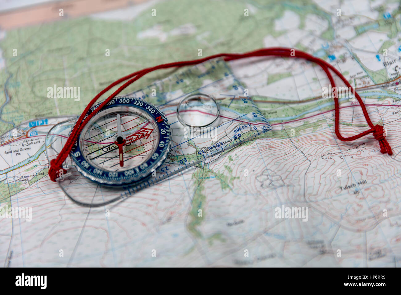 map and compass Stock Photo - Alamy