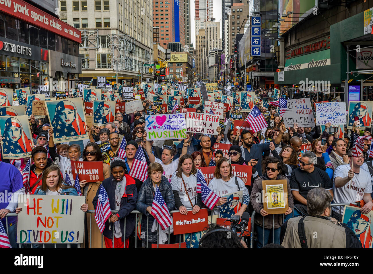 New York, USA. 19th Feb, 2017. New Yorkers of all faiths and ethnic ...