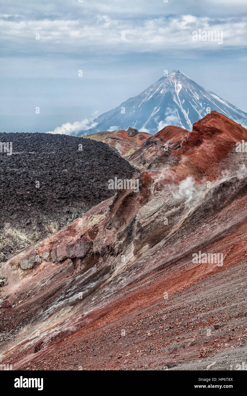 Mountains and volcanoes. Beautiful landscape of Kamchatka Peninsula ...