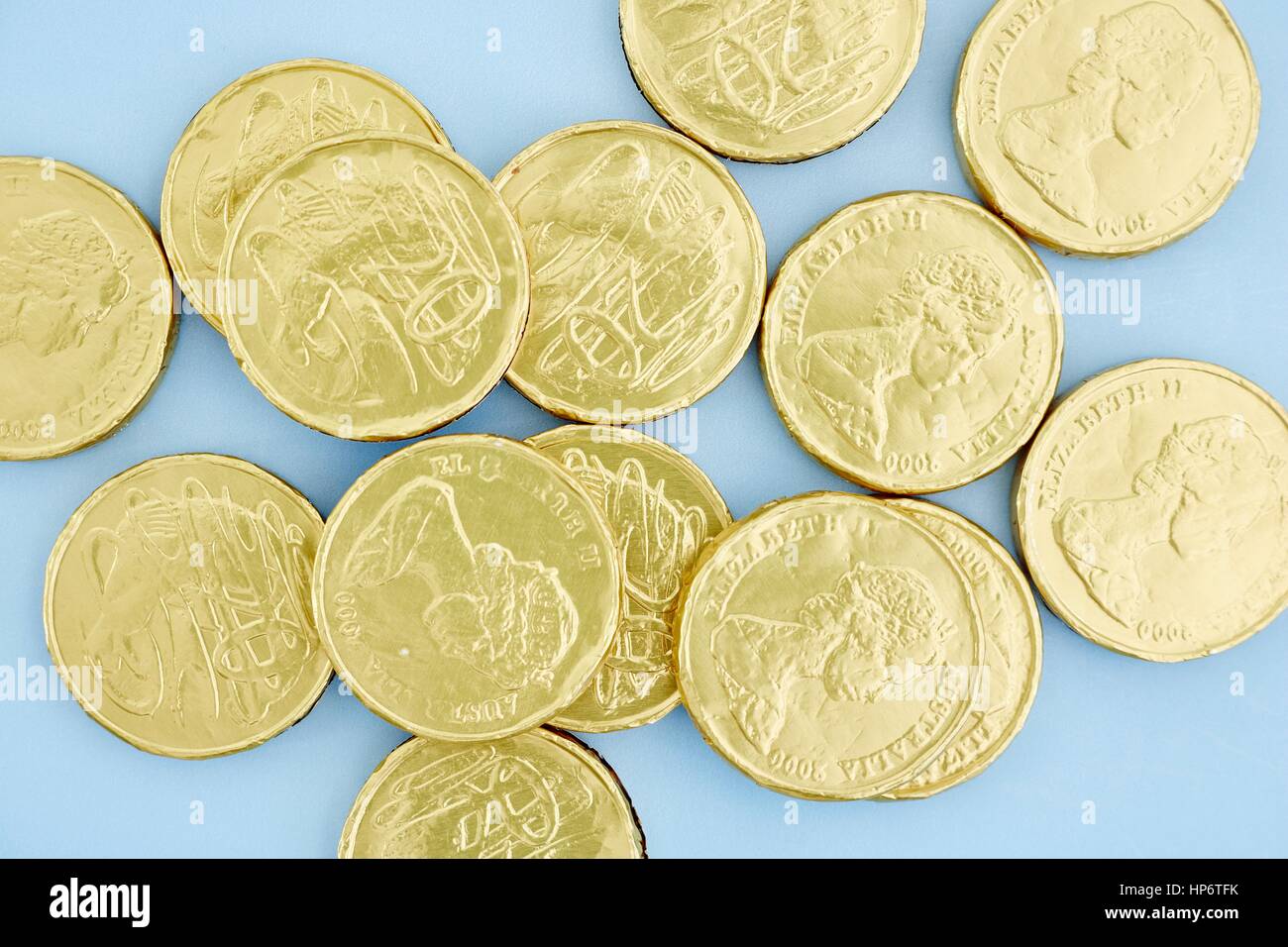 A studio photo of chocolate gold coins Stock Photo - Alamy