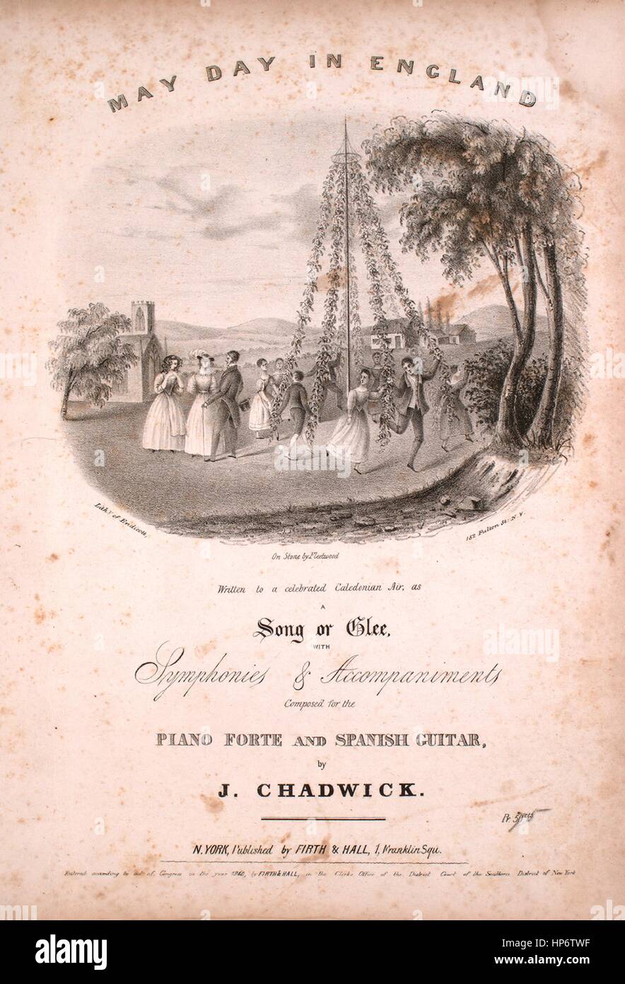 Sheet music cover image of the song 'May Day in England', with original ...