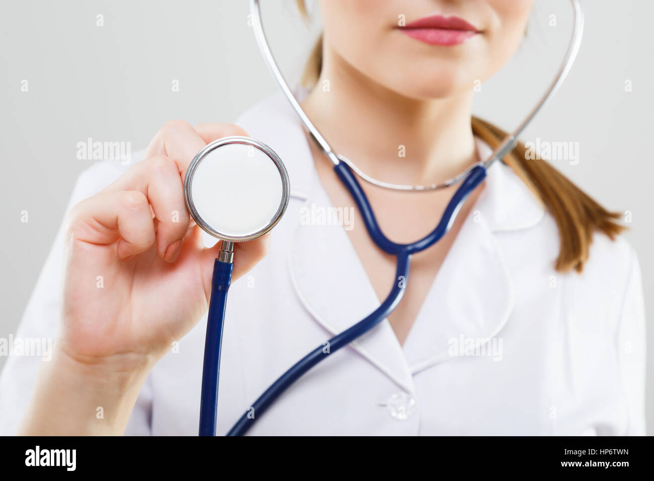 Stethoscopes on neck Stock Photo - Alamy