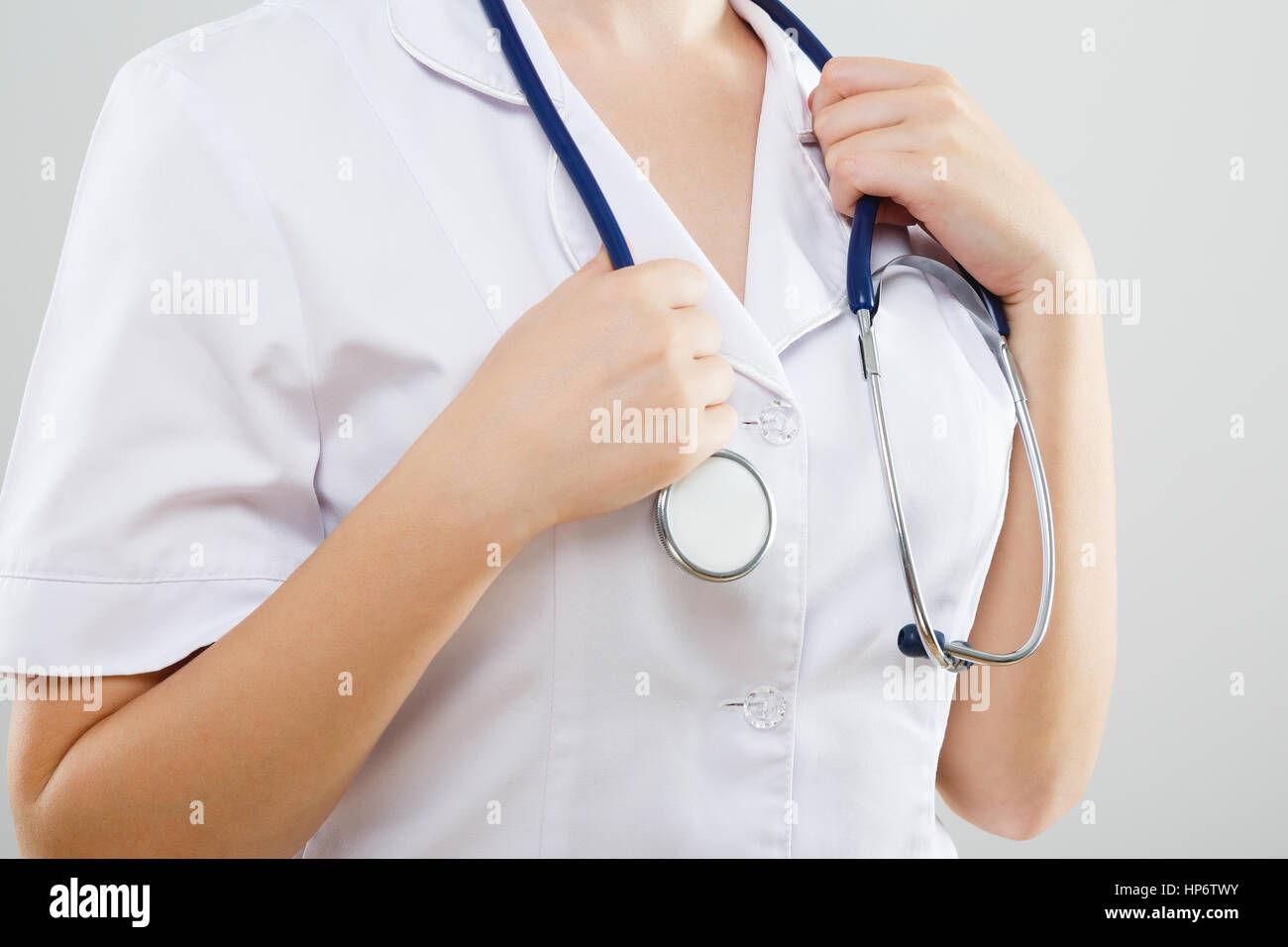 Stethoscopes on neck Stock Photo - Alamy