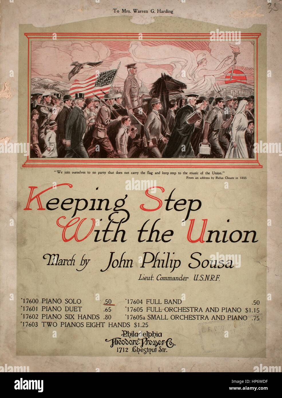 Sheet music cover image of the song 'Keeping Step With the Union March ...