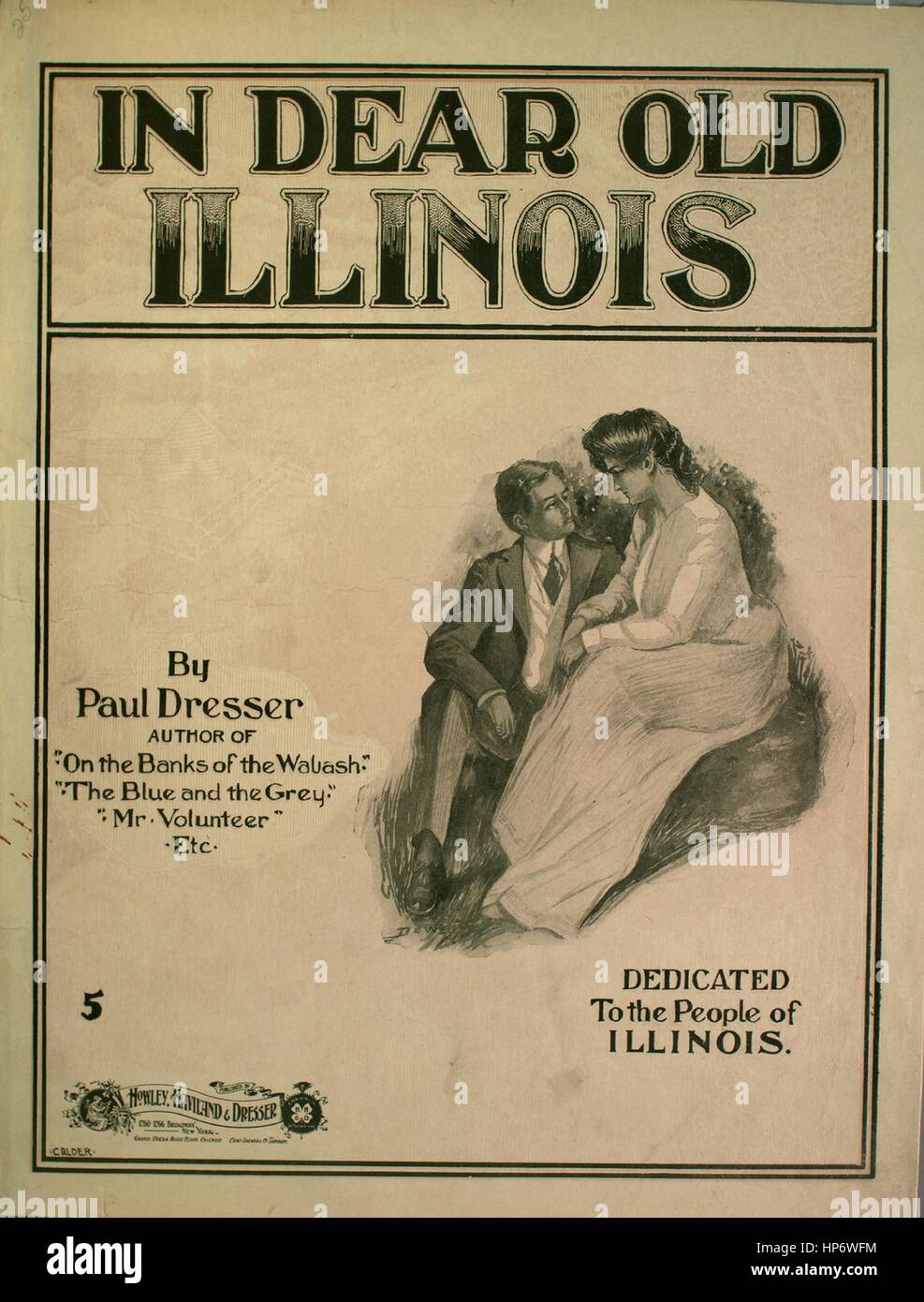 Sheet music cover image of the song 'In Dear Old Illinois', with ...