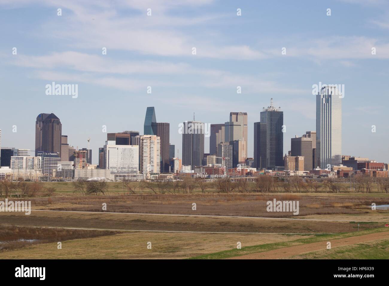 Skyline in the Winter downtown Dallas Texas USA Stock Photo - Alamy