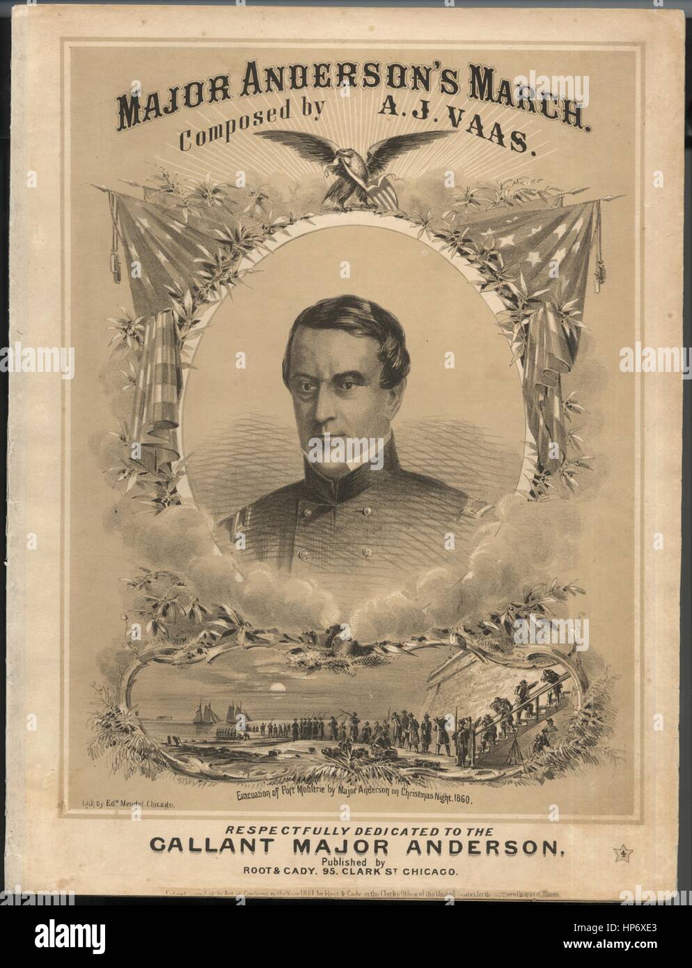 Sheet music cover image of the song 'Major Anderson's March', with ...