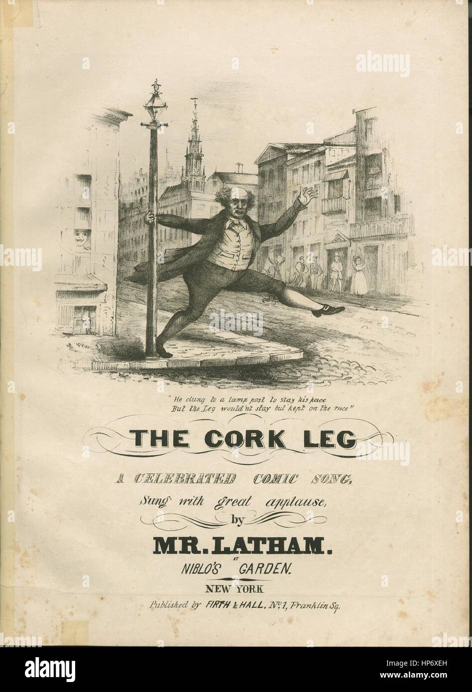 Sheet music cover image of the song 'The Cork Leg A Celebrated Comic ...