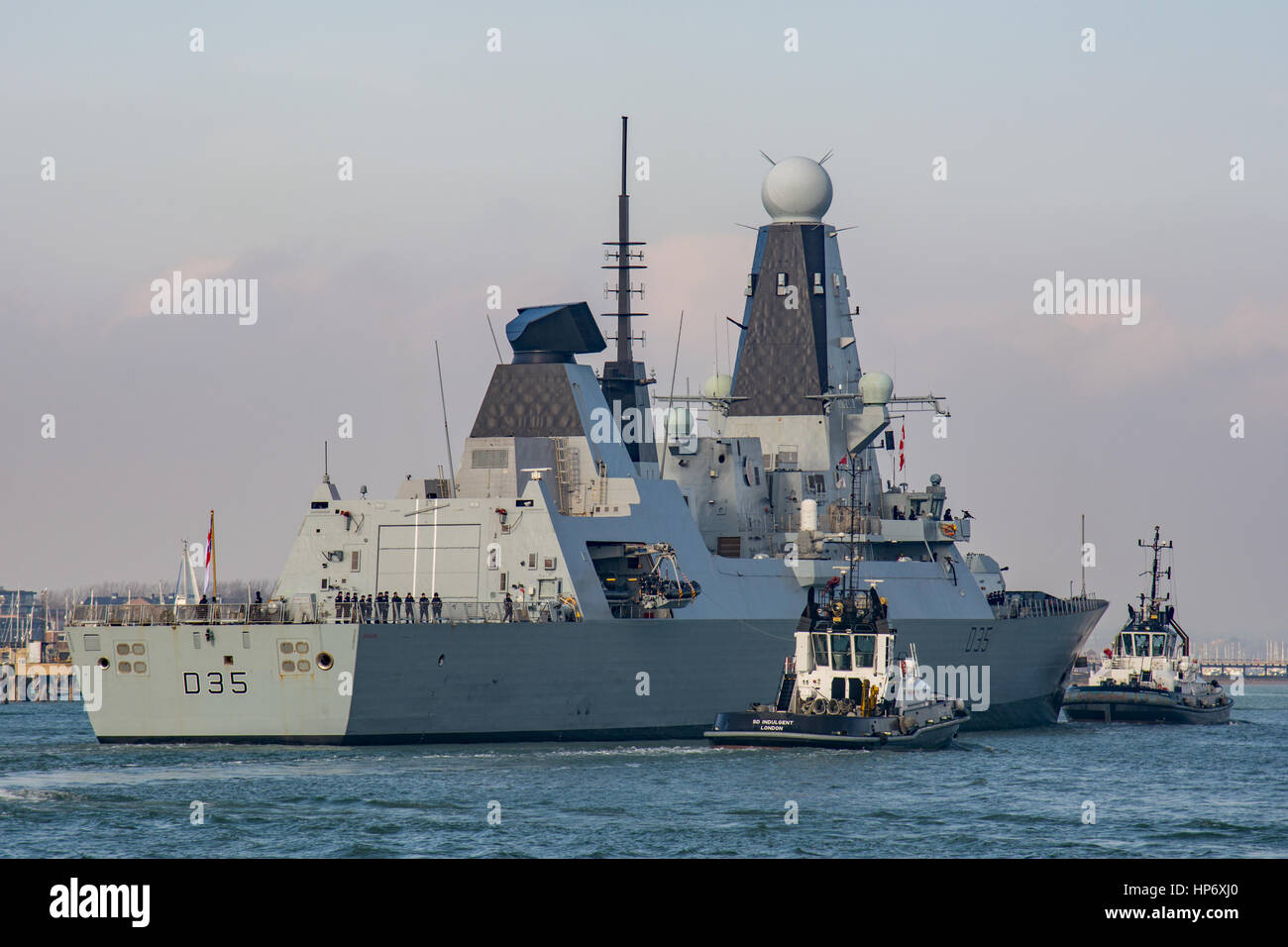 HMS Dragon (D35) returns to Portsmouth after mid-atlantic yacht rescue ...