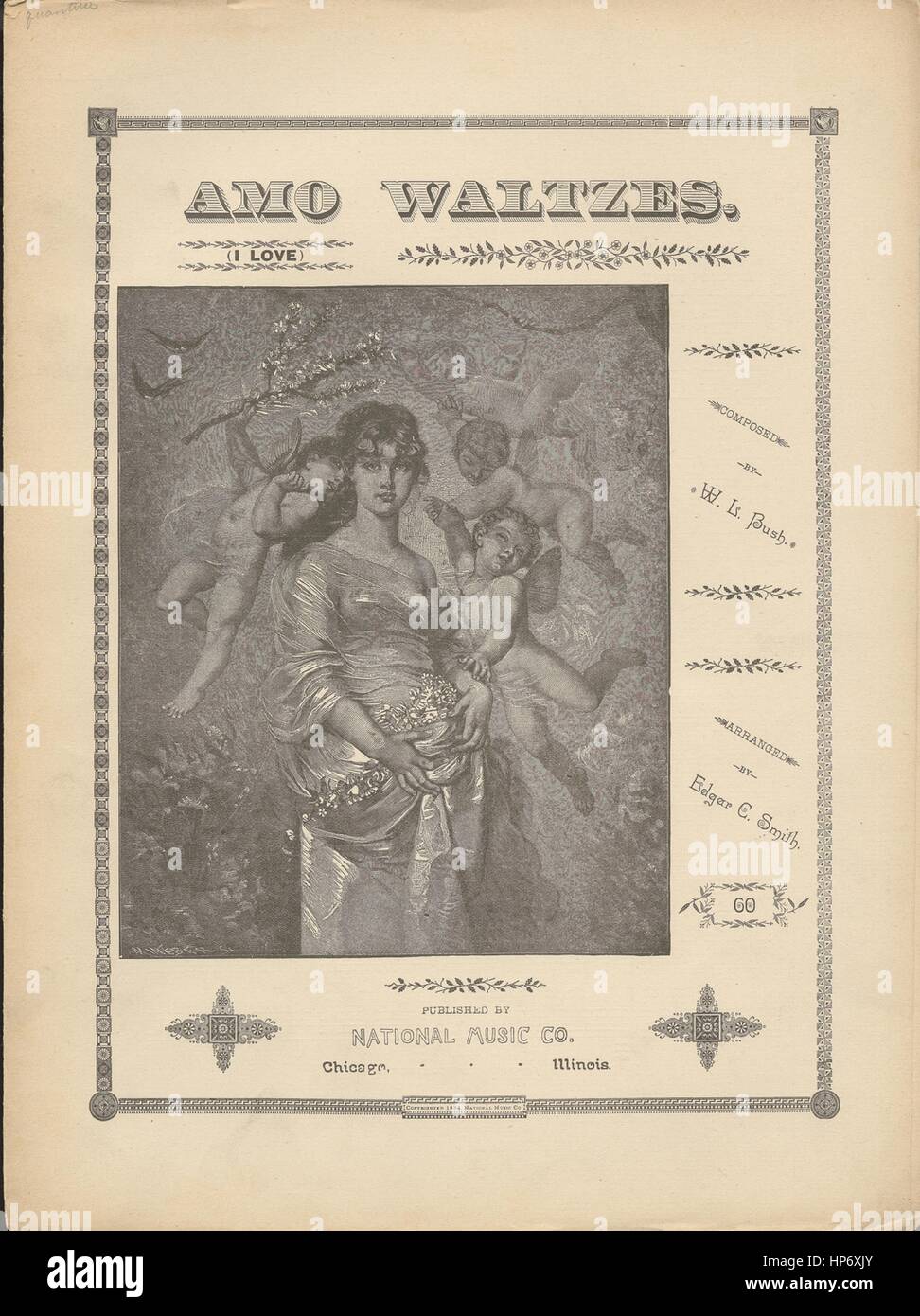 Sheet music cover image of the song 'Amo Waltzes (I Love)', with ...