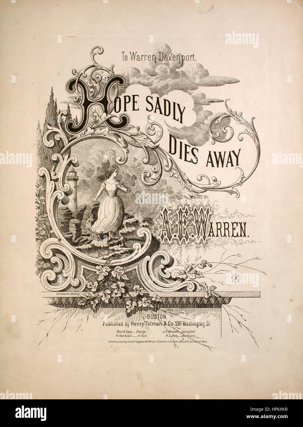 Sheet music cover image of the song 'Hope Sadly Dies Away', with ...