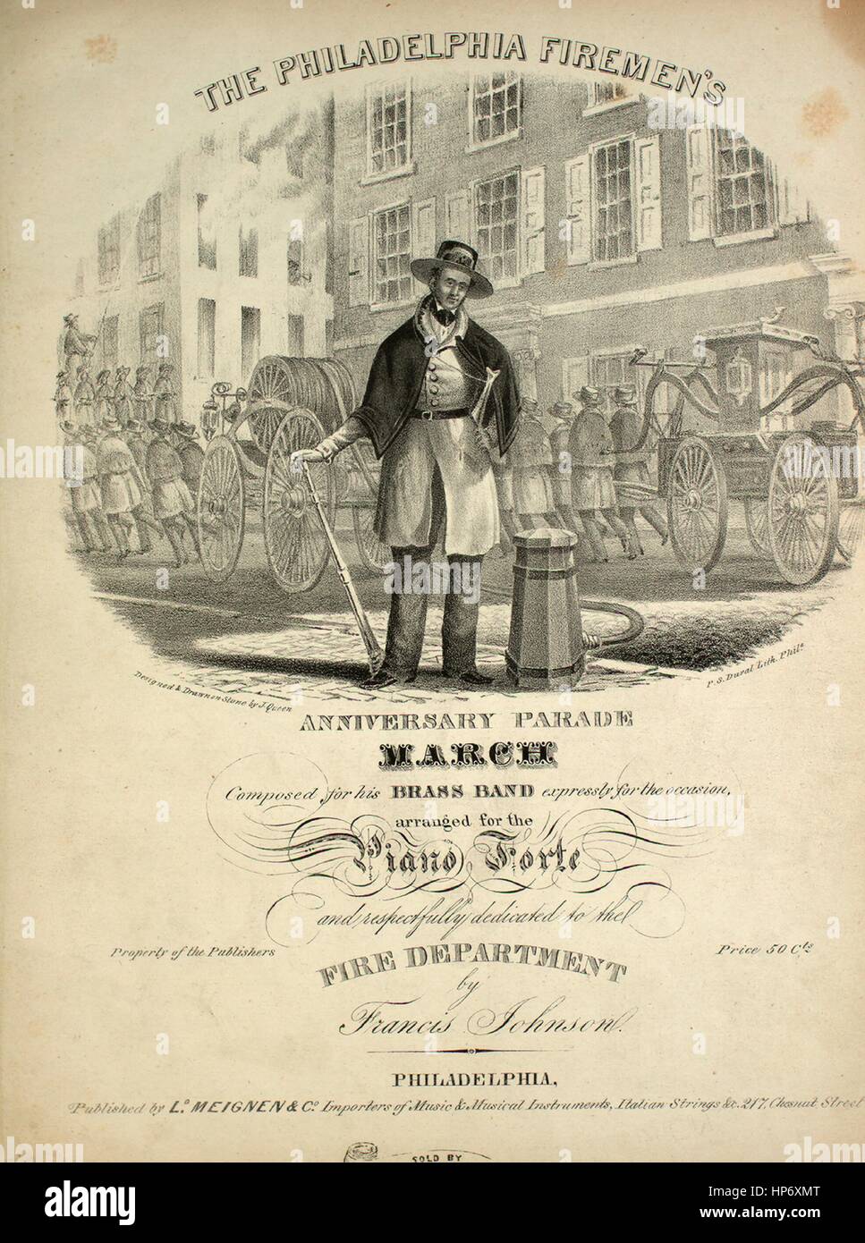 Sheet music cover image of the song 'The Philadelphia Firemen's ...