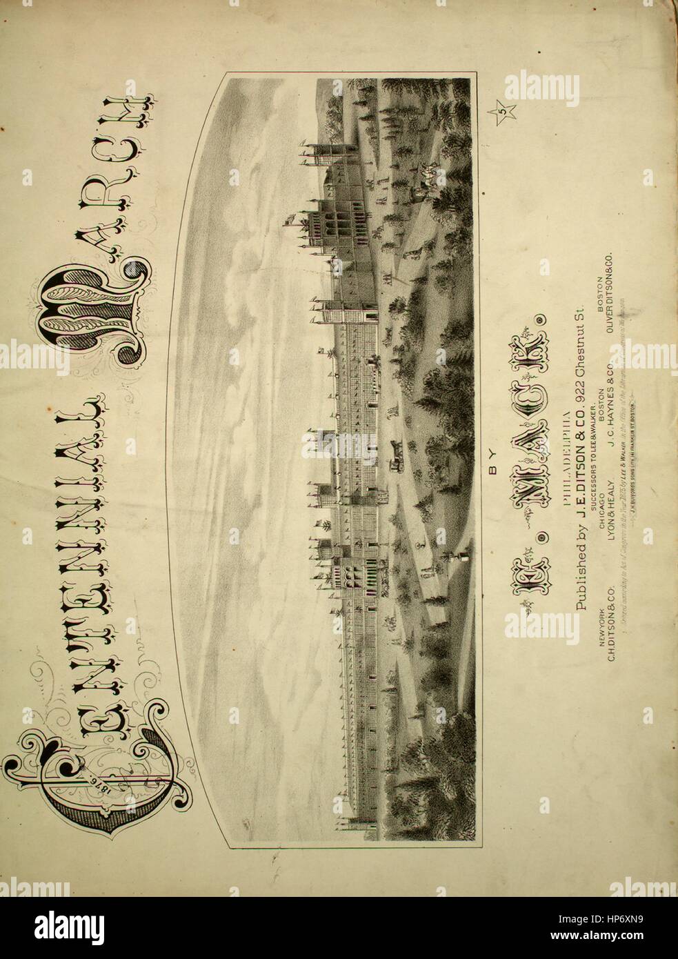 Sheet music cover image of the song 'Centennial March [quotes familiar ...