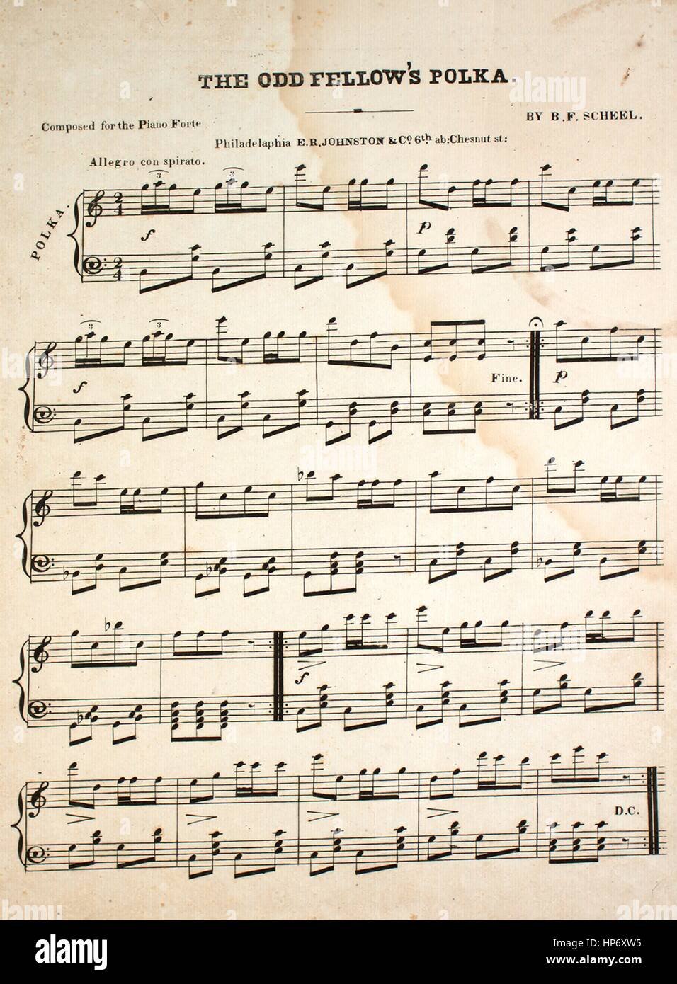 Sheet music cover image of the song 'The Odd Fellow's Polka', with ...