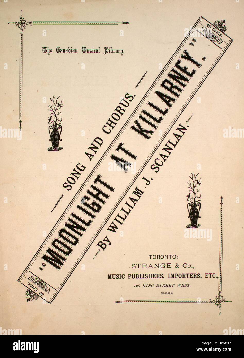 Sheet music cover image of the song 'Moonlight at Killarney Song and ...