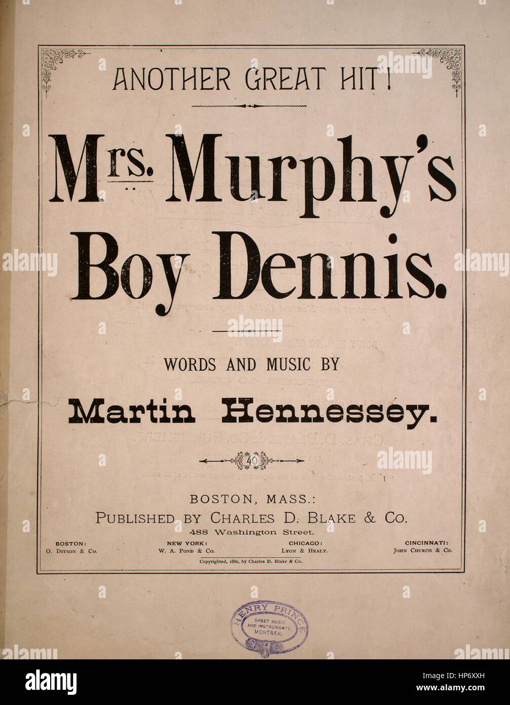 Sheet music cover image of the song 'Another Great Hit! Mrs Murphy's ...