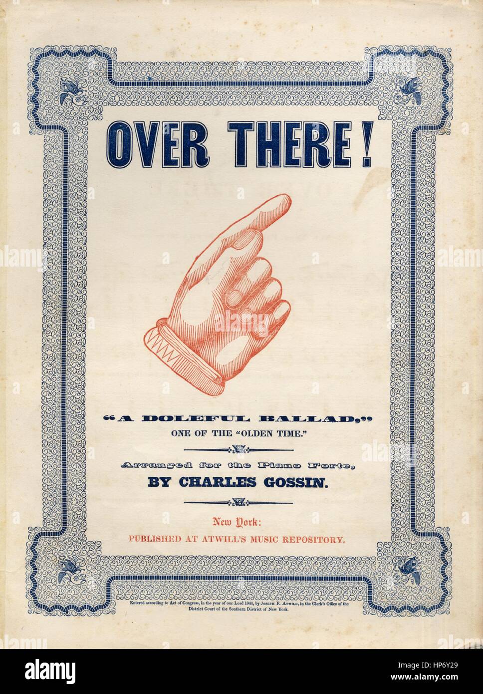 Sheet music cover image of the song 'The Wonderful Song of 'Over There ...