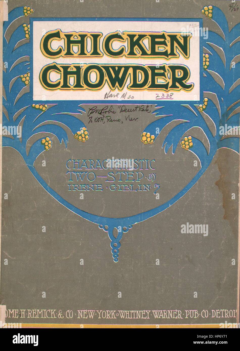 Sheet music cover image of the song 'Chicken Chowder Characteristic Two ...
