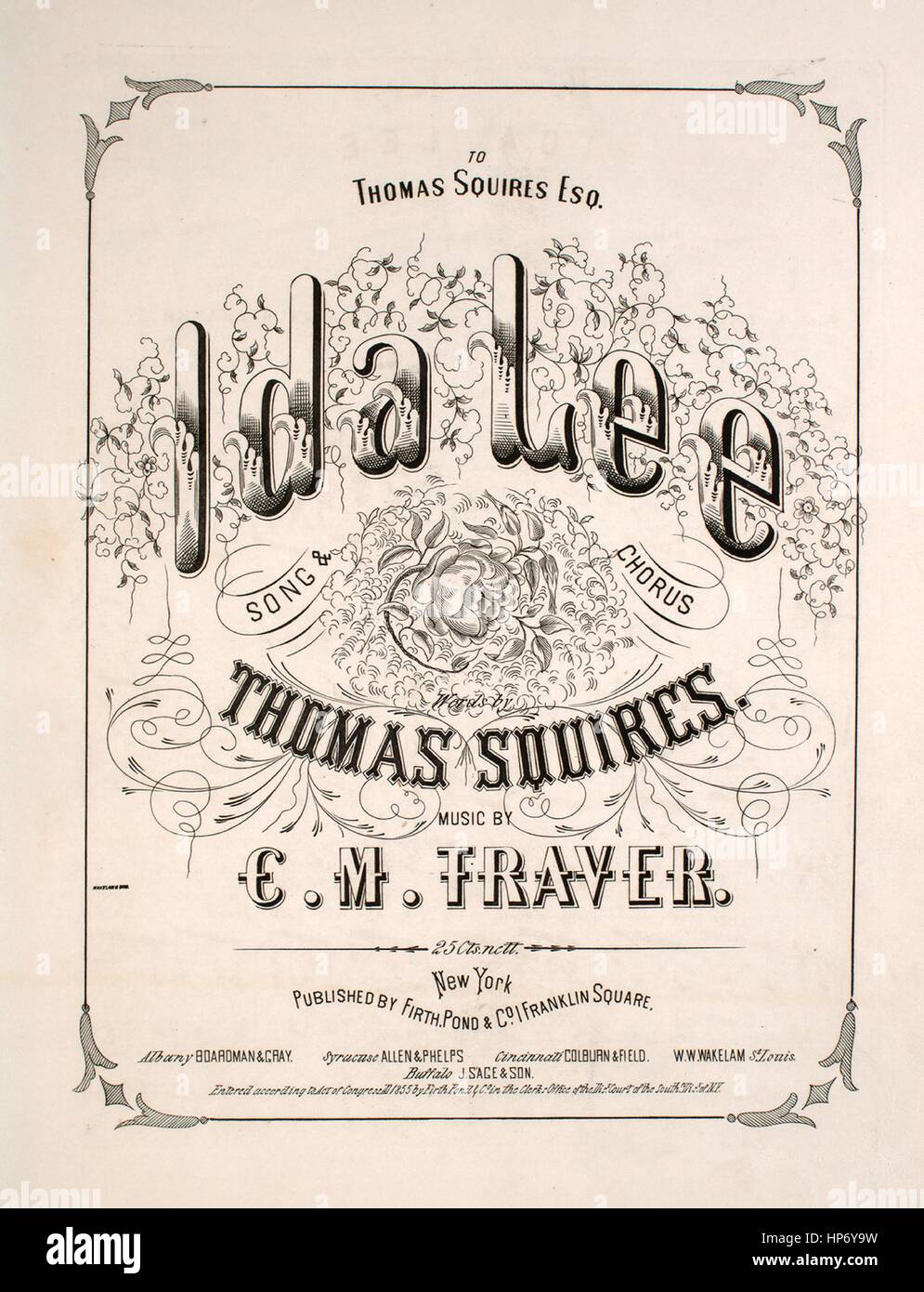 Sheet music cover image of the song 'Ida Lee Song and Chorus', with ...