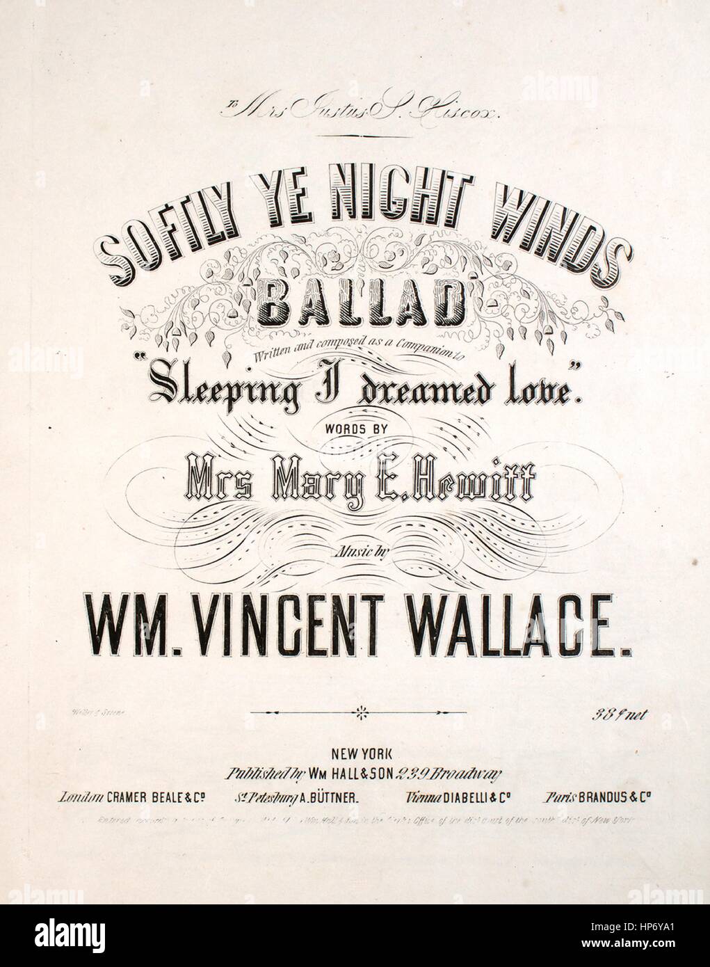 Sheet music cover image of the song 'Softly Ye Night Winds Ballad ...
