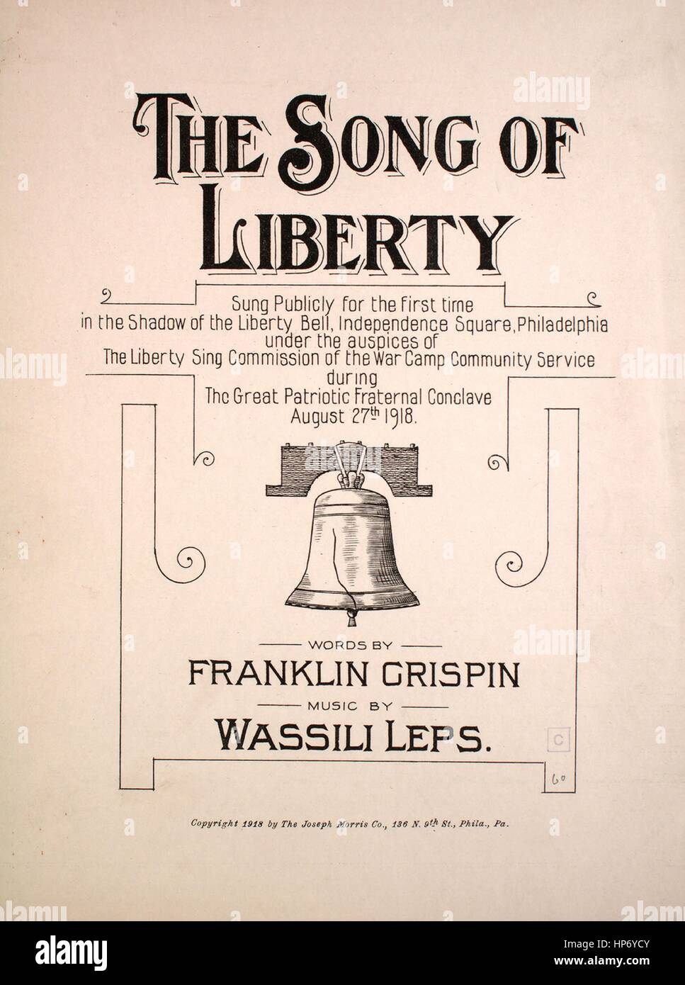 Sheet music cover image of the song 'The Song of Liberty', with ...