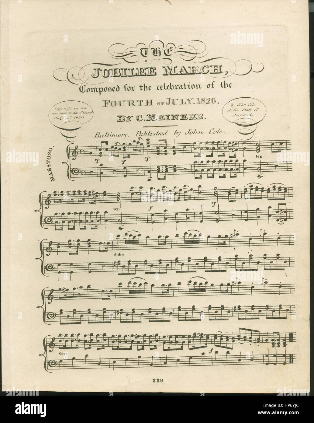 Sheet music cover image of the song 'The Jubilee March, and Quick Step ...