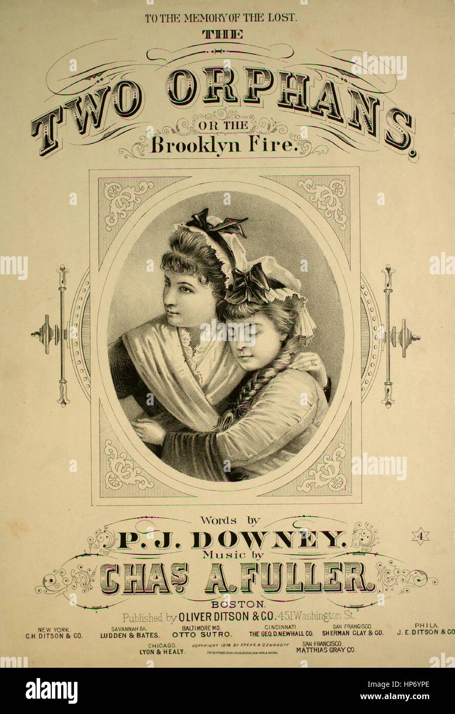 Sheet music cover image of the song 'The Two Orphans, or, The Brooklyn ...