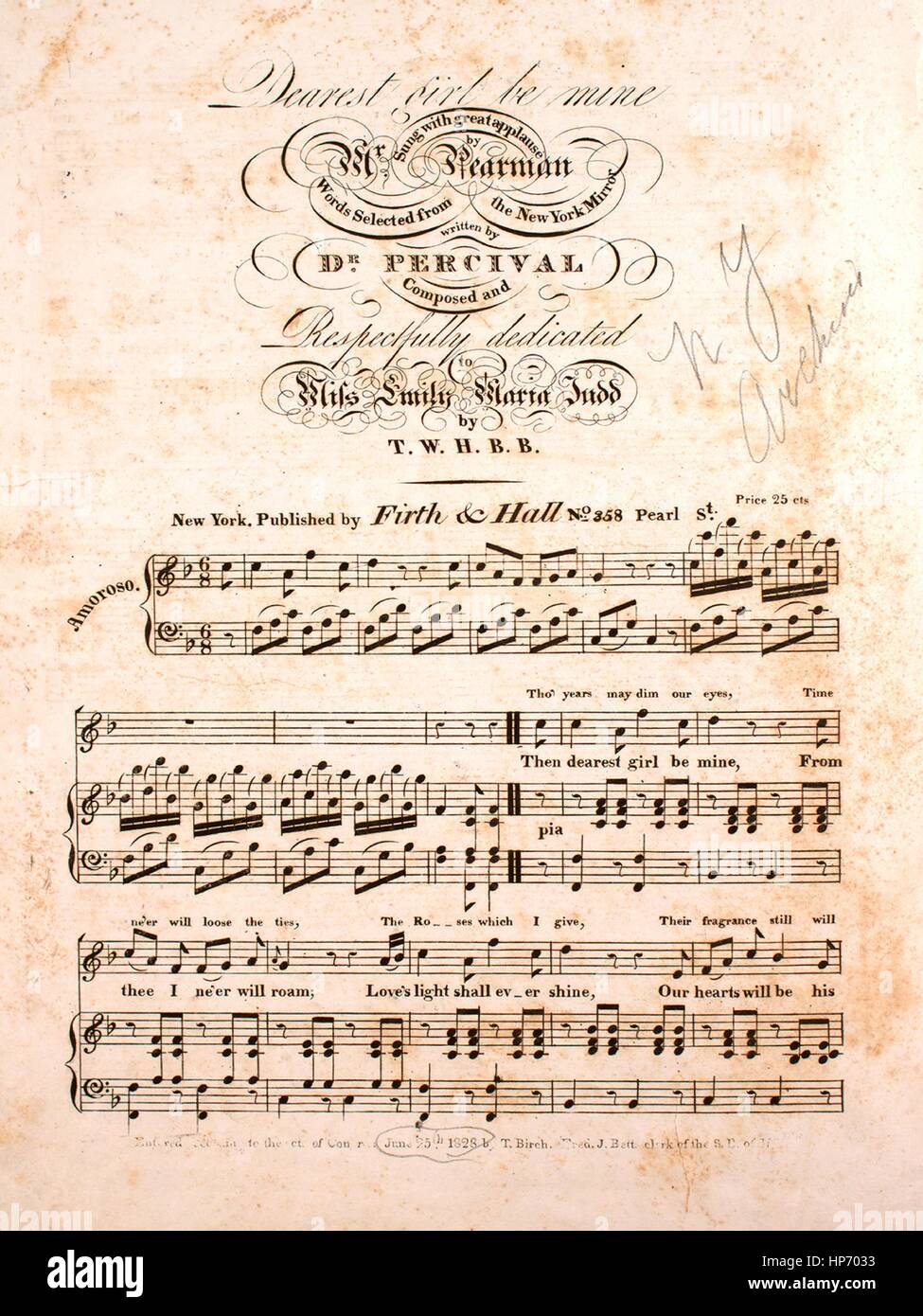 Sheet music cover image of the song 'Dearest Girl Be Mine', with ...