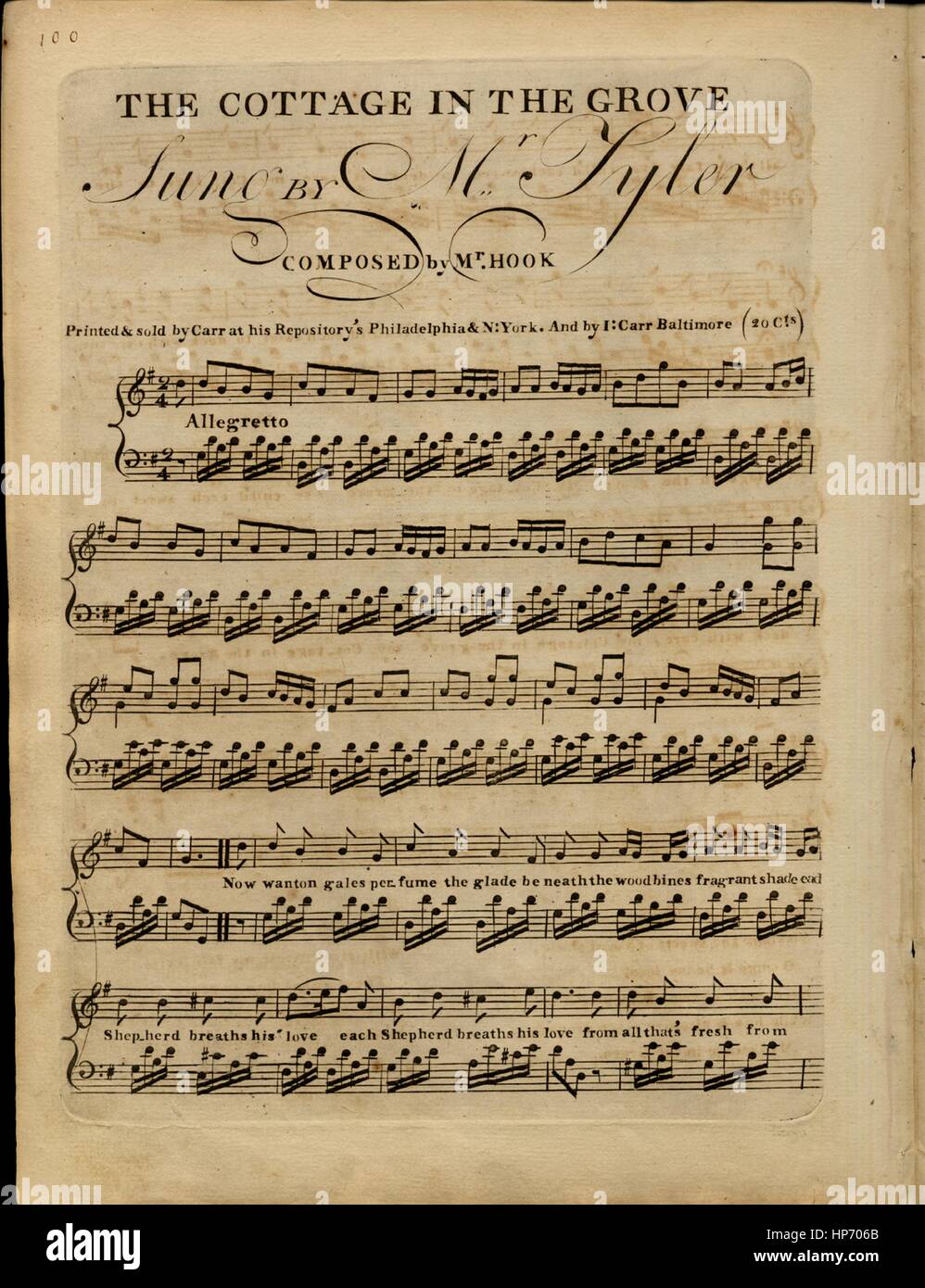 Sheet music cover image of the song 'The Cottage in the Grove A ...