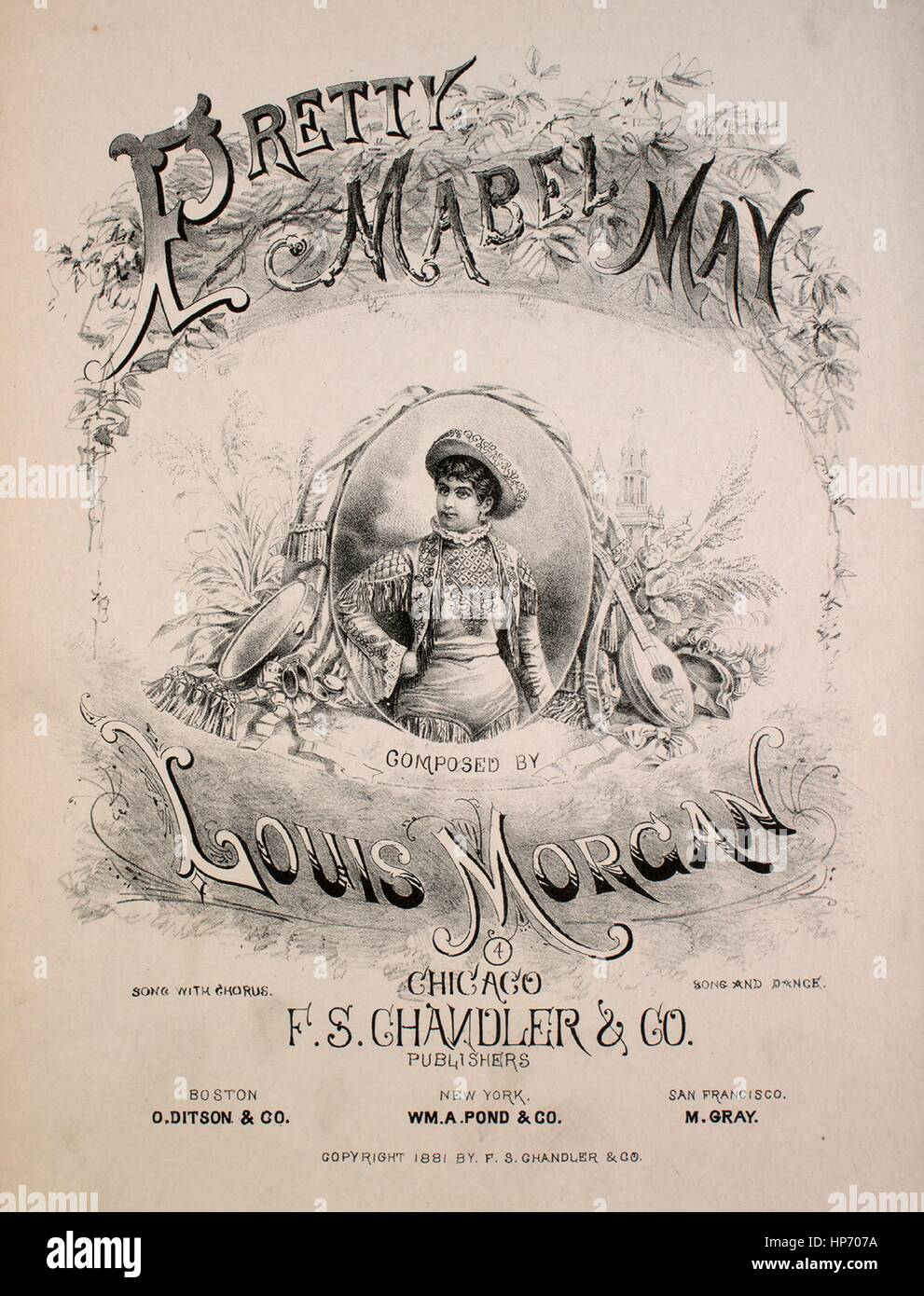 Sheet music cover image of the song 'Pretty Mabel May Song and Chorus ...