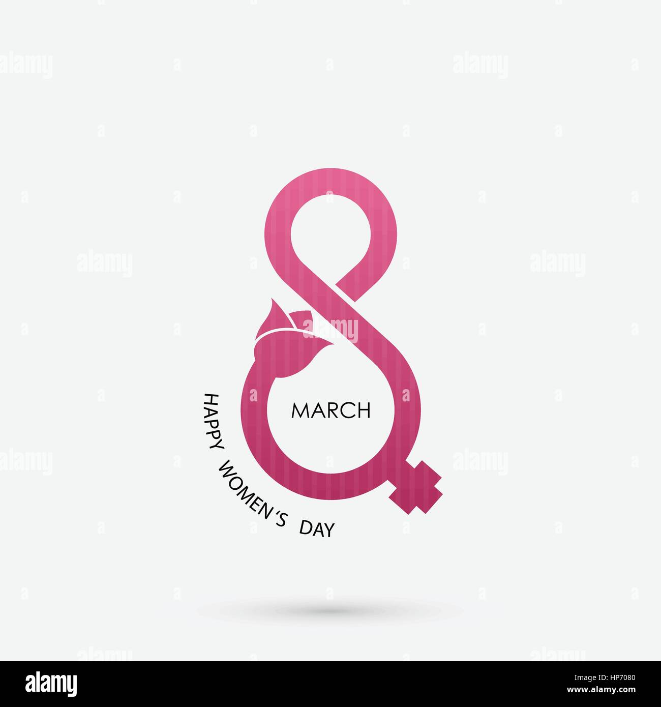 Creative 8 March logo vector design with international women's day icon ...