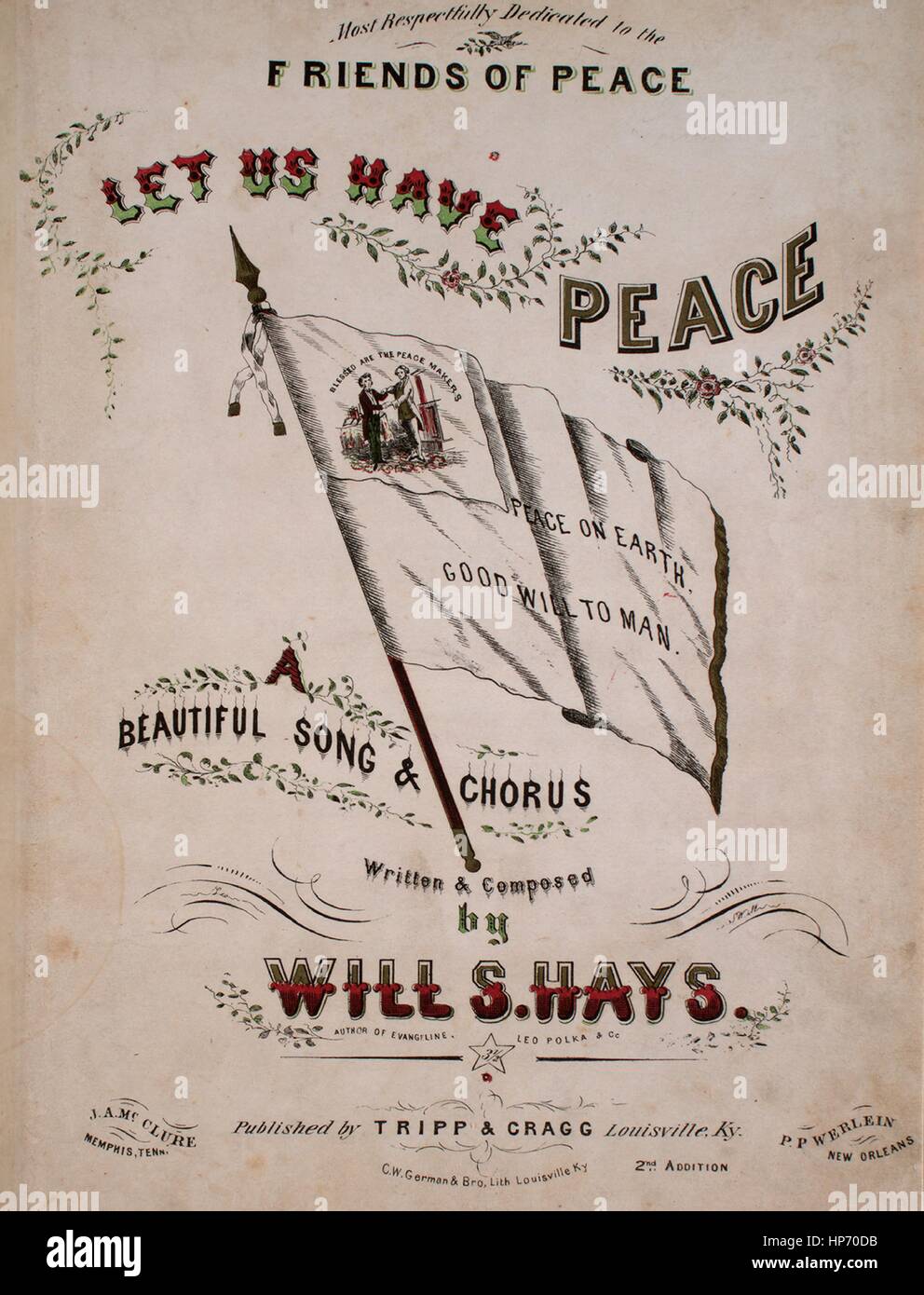 Sheet music cover image of the song 'Let Us Have Peace A Beautiful Song ...