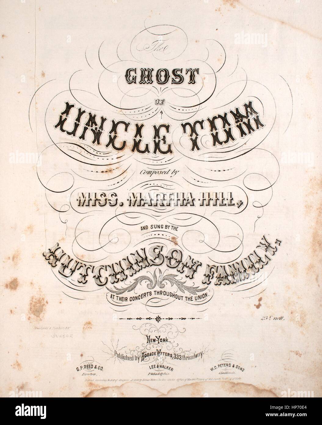 Sheet music cover image of the song 'The Ghost of Uncle Tom', with ...