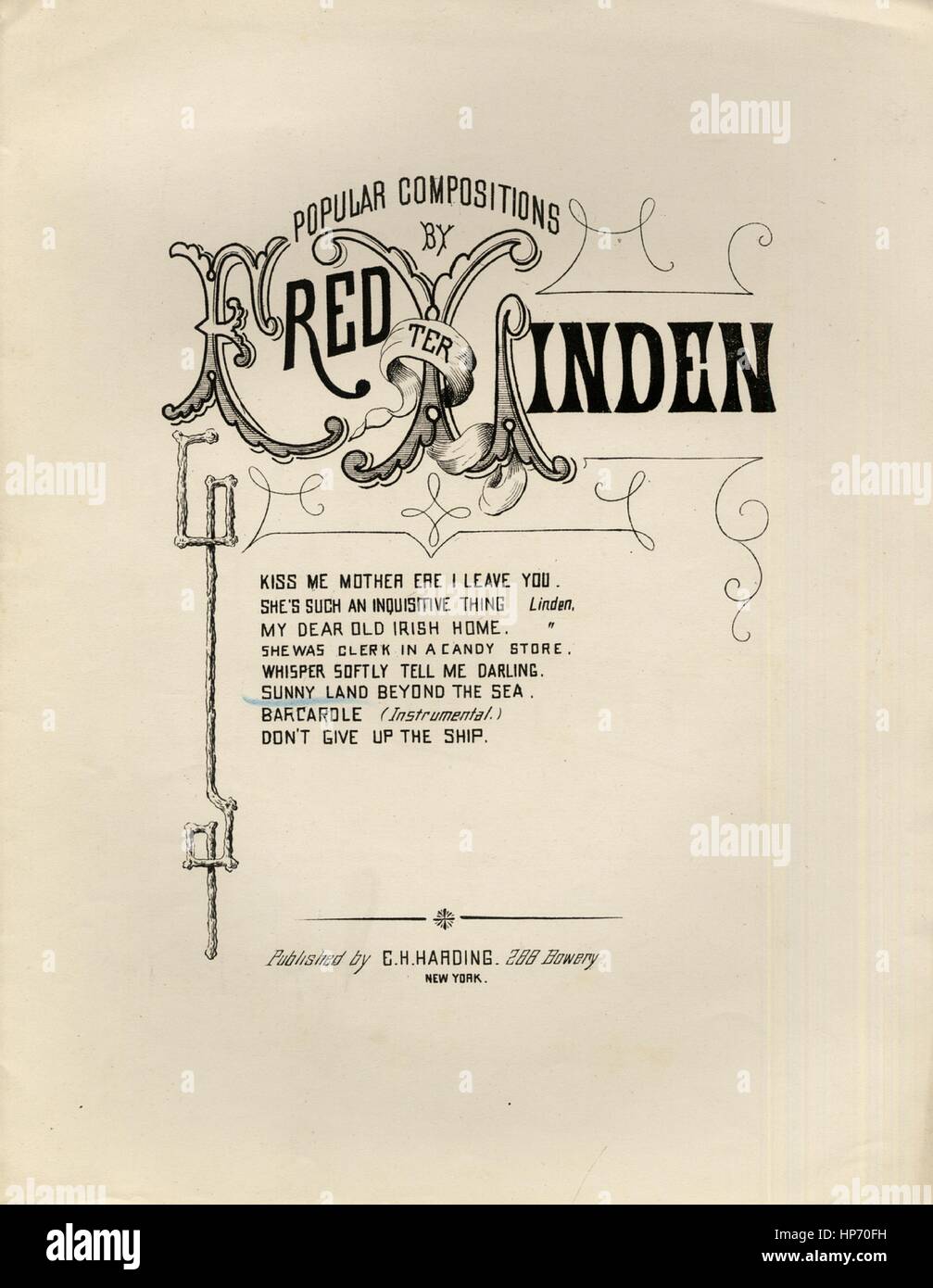 Sheet music cover image of the song 'Popular Compositions by Fred Ter ...