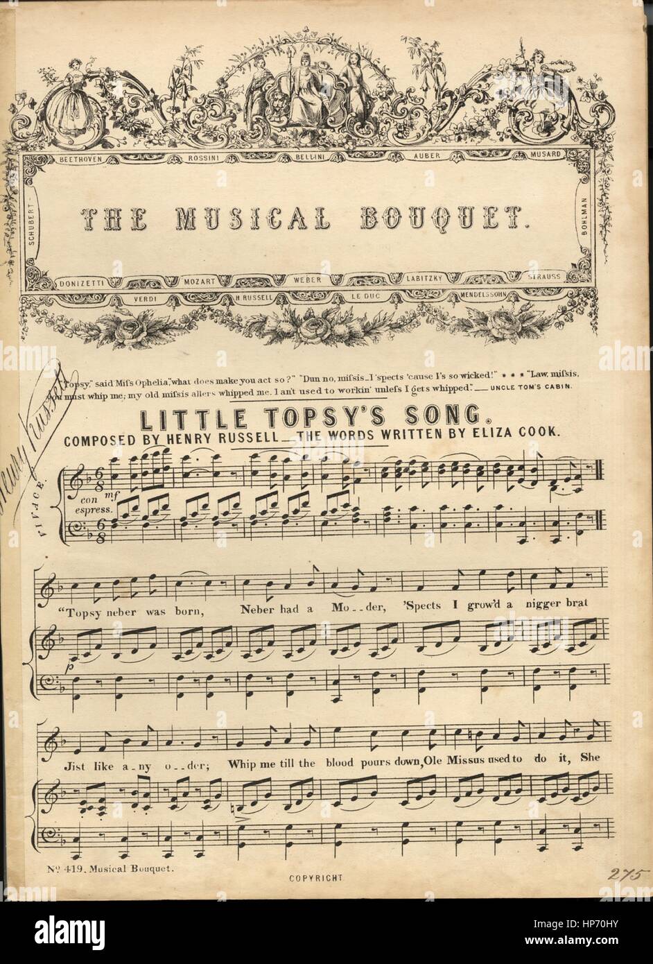 Sheet music cover image of the song 'The Musical Bouquet No 419 Little ...