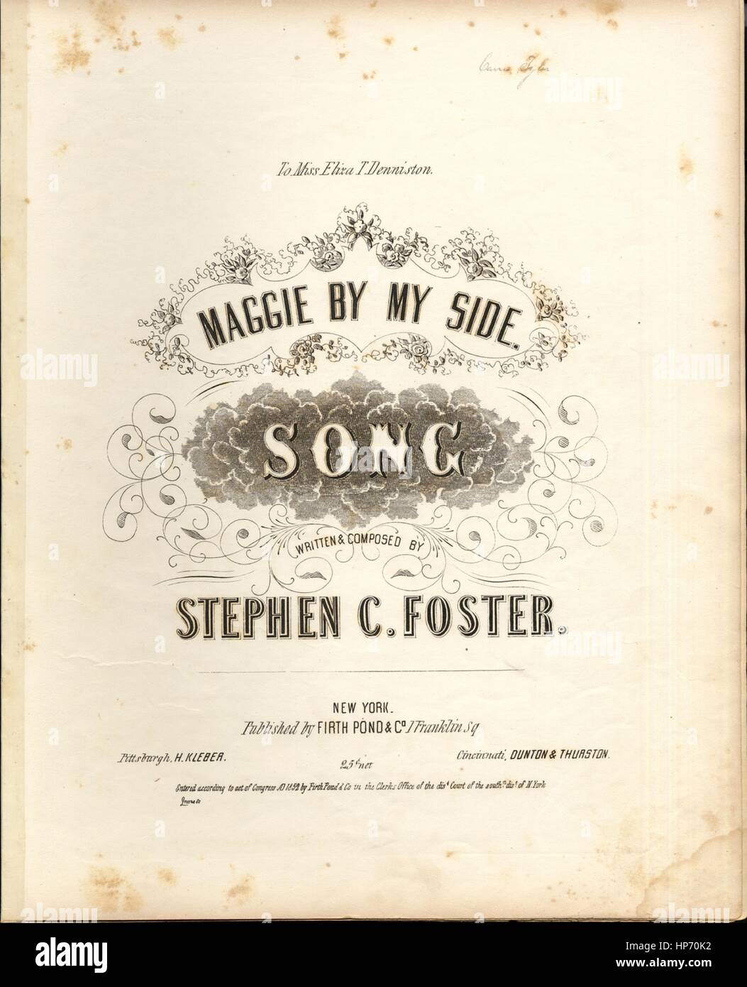 Sheet music cover image of the song 'Maggie By My Side Song', with ...