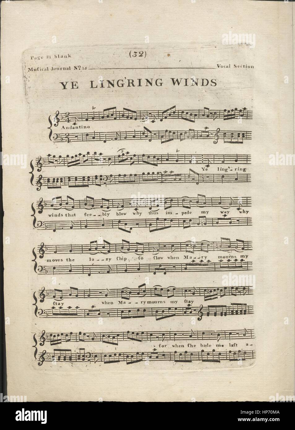 Sheet music cover image of the song 'Ye Ling'ring Winds', with original ...