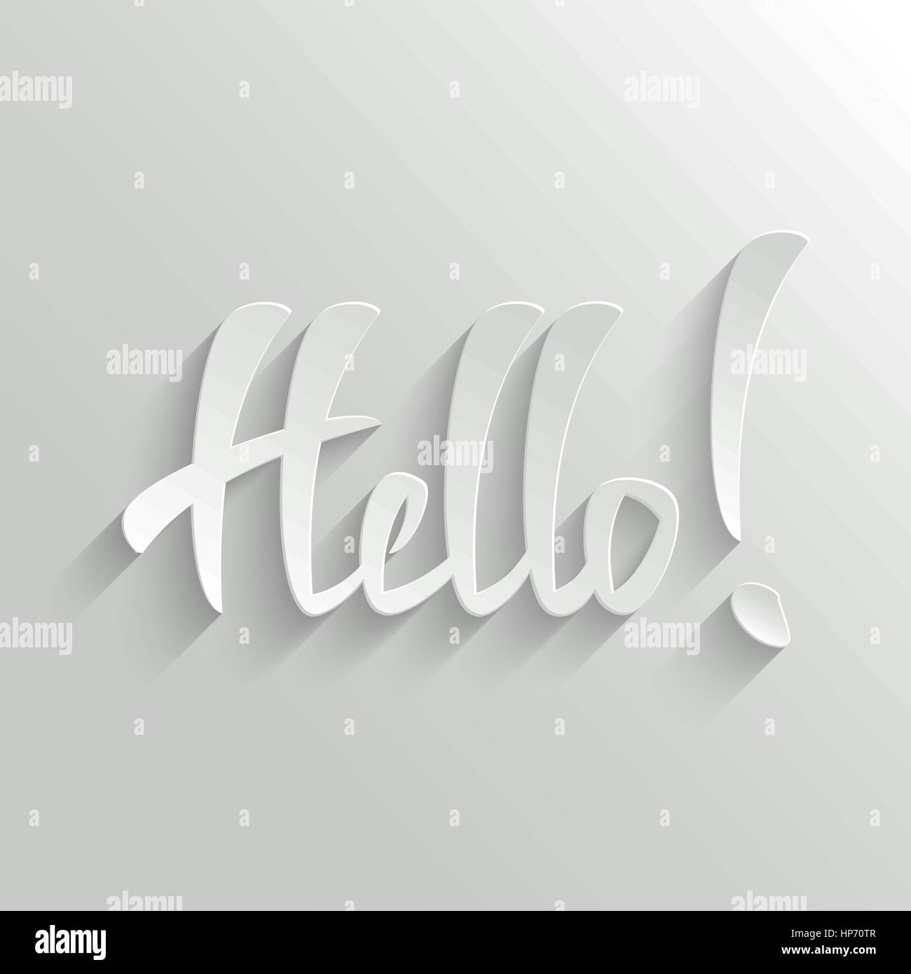 Hello Hand lettering Greeting Card. Invitation Vector Background. Handmade calligraphy. Easy ...
