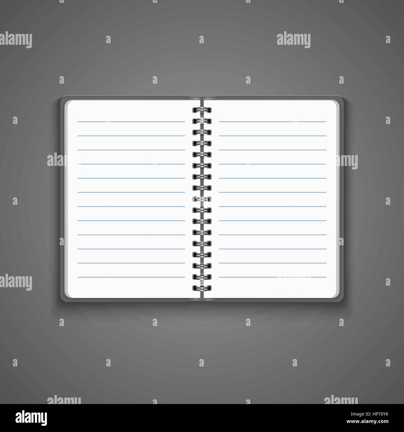 Vector Realistic Blank Open Notebook Isolated On White Background