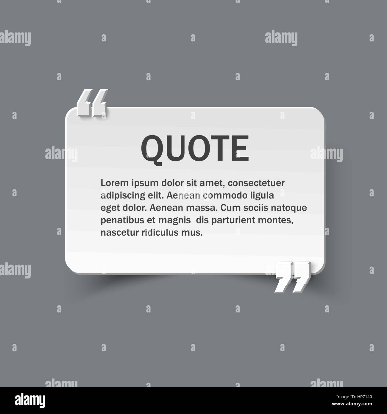 Quote form on paper card or banner with commas, vector design template ...