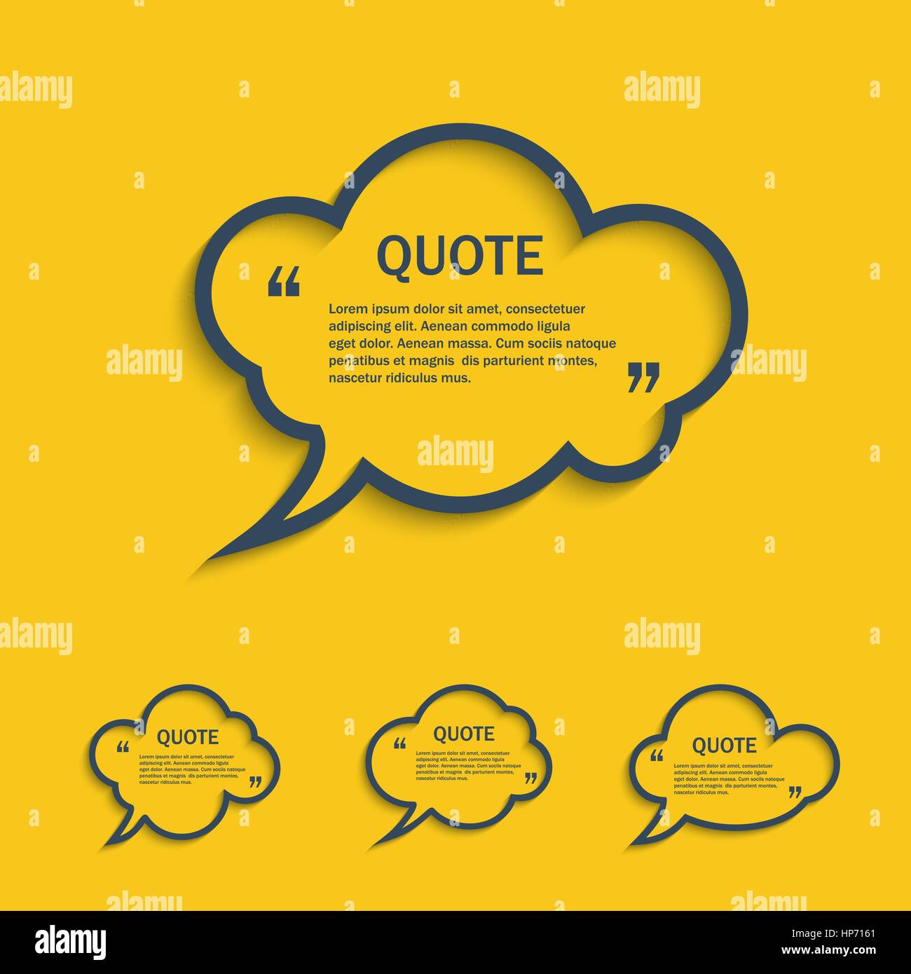 Quote line cloud speech bubbles set, vector template Stock Vector Image ...