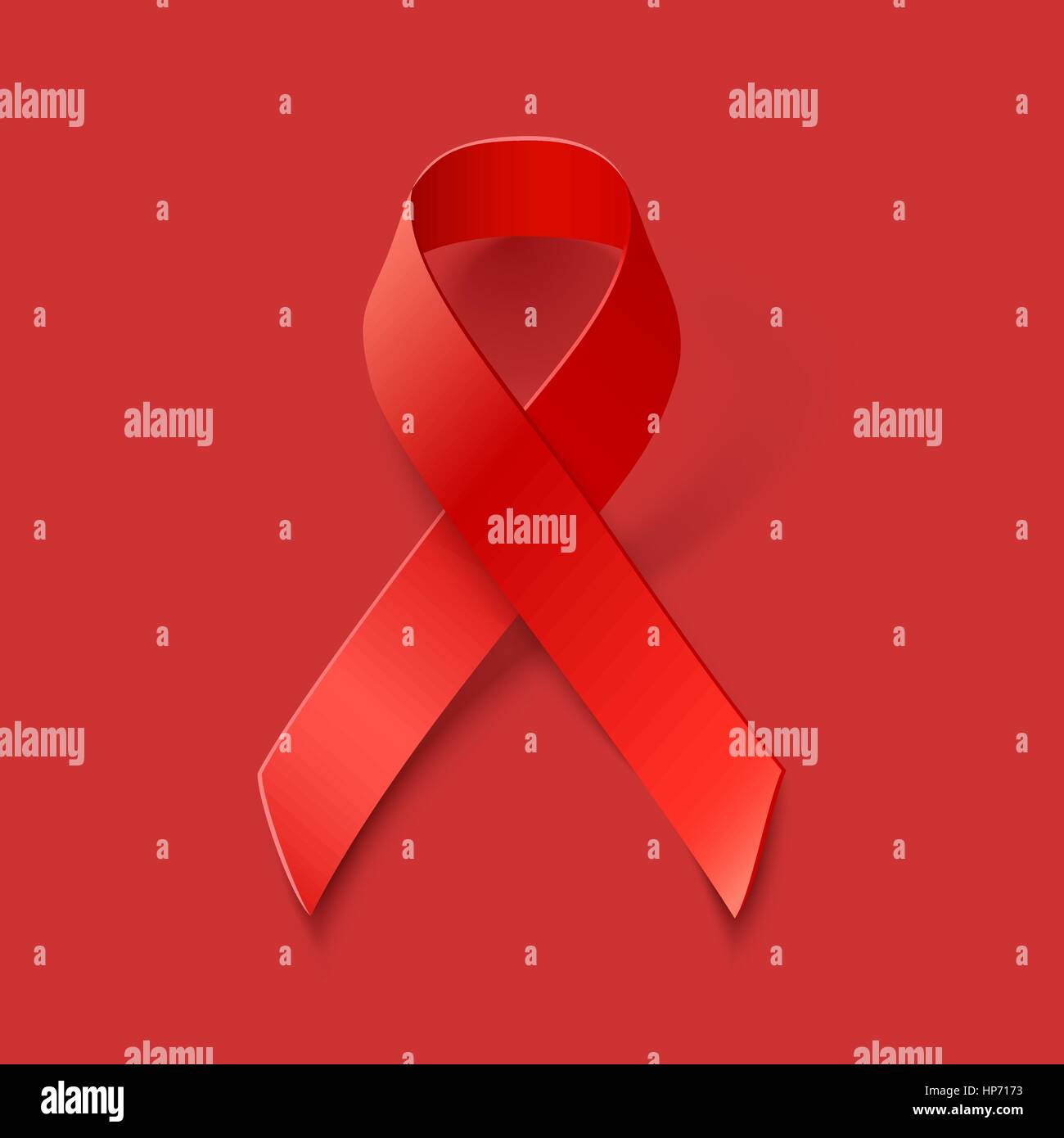 Vector Red Ribbon on Red Background - AIDS and HIV Awareness Symbol Stock Vector Image & Art - Alamy