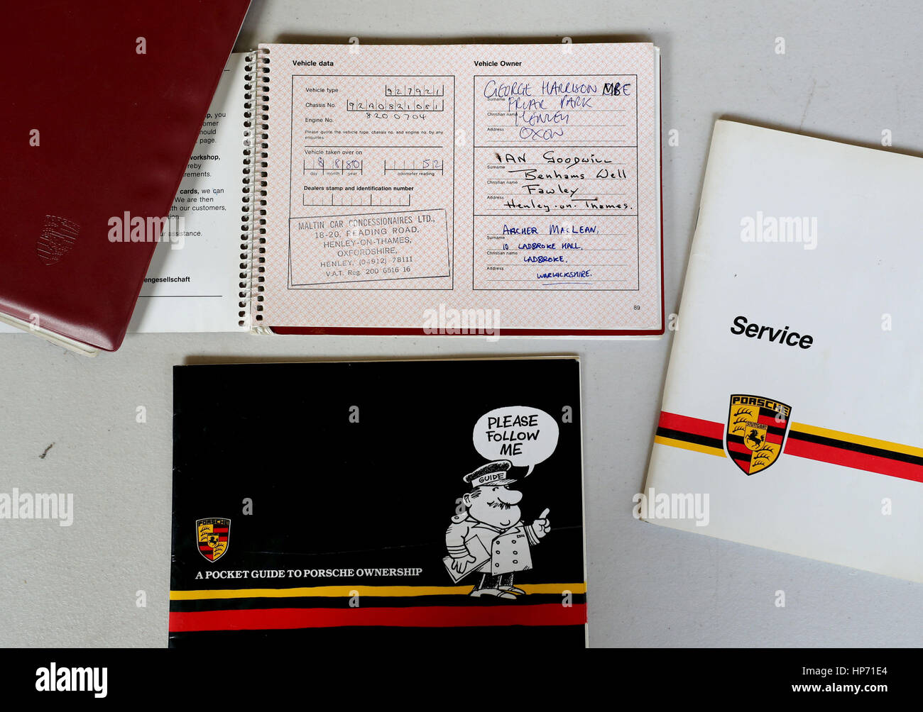 Documents for the Black Porsche 928 S Coupe that was once owned by ...