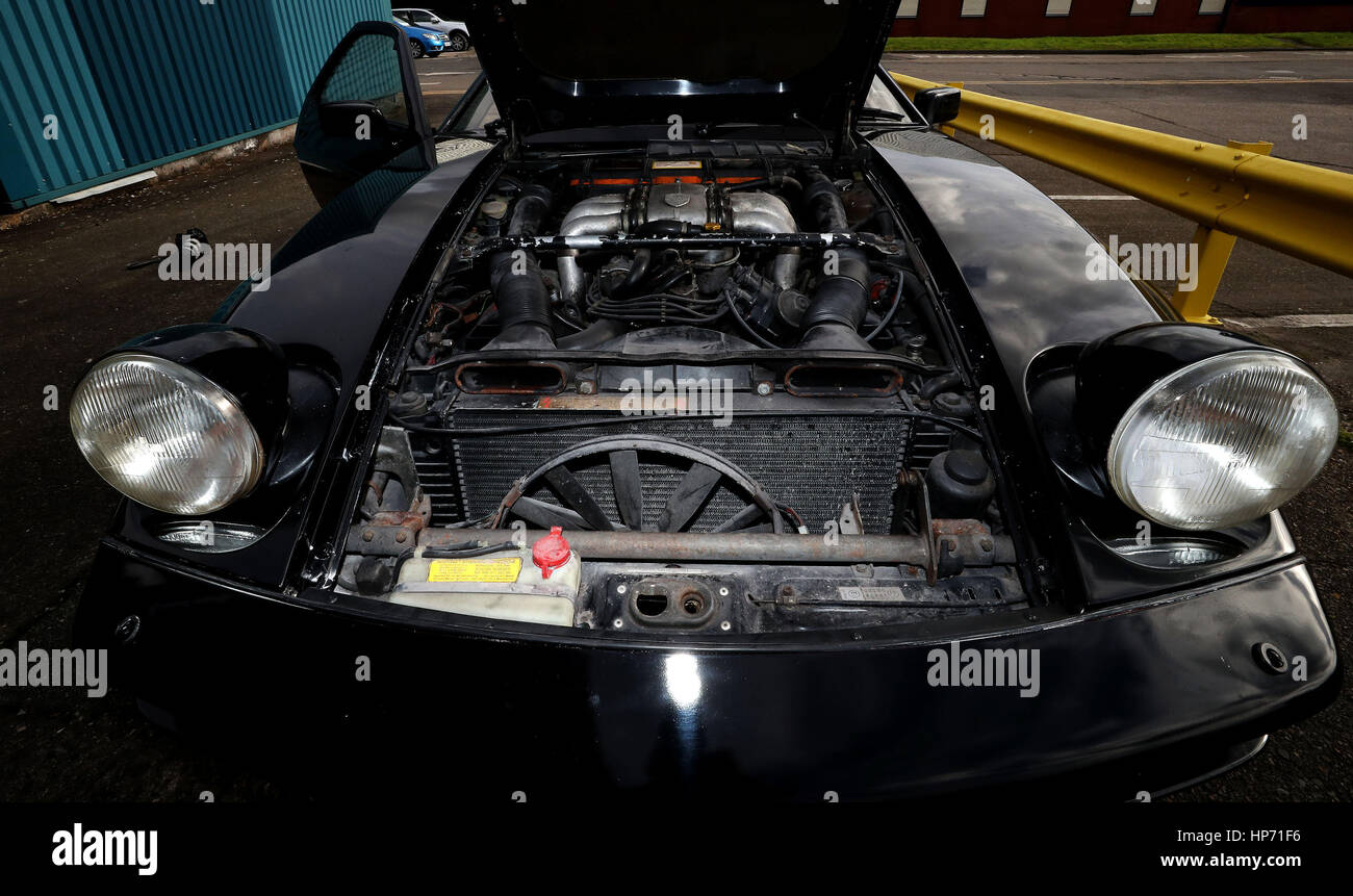 The engine of the Black Porsche 928 S Coupe that was once owned by ...