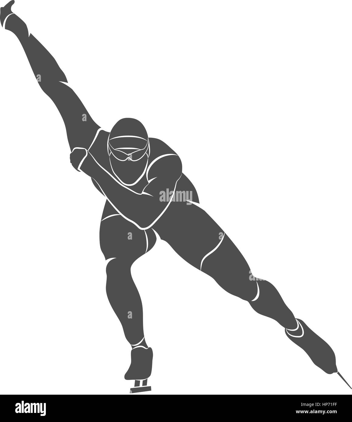 Silhouette speed skaters on a white background. Vector illustration ...