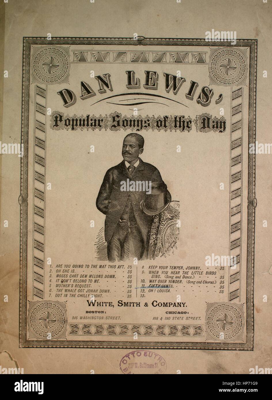 Sheet music cover image of the song 'Dan Lewis' Popular Songs of the ...
