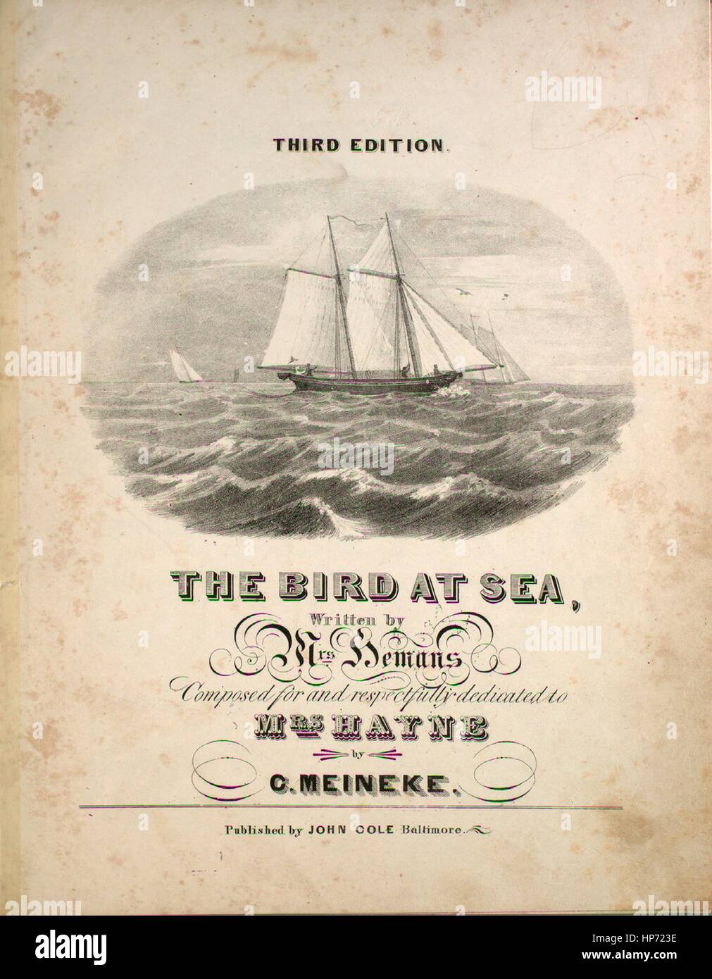Sheet music cover image of the song 'The Bird at Sea Third Edition ...