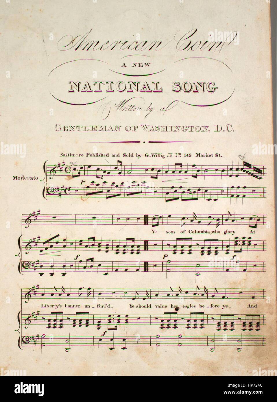 Sheet music cover image of the song 'American Coin A New National Song ...