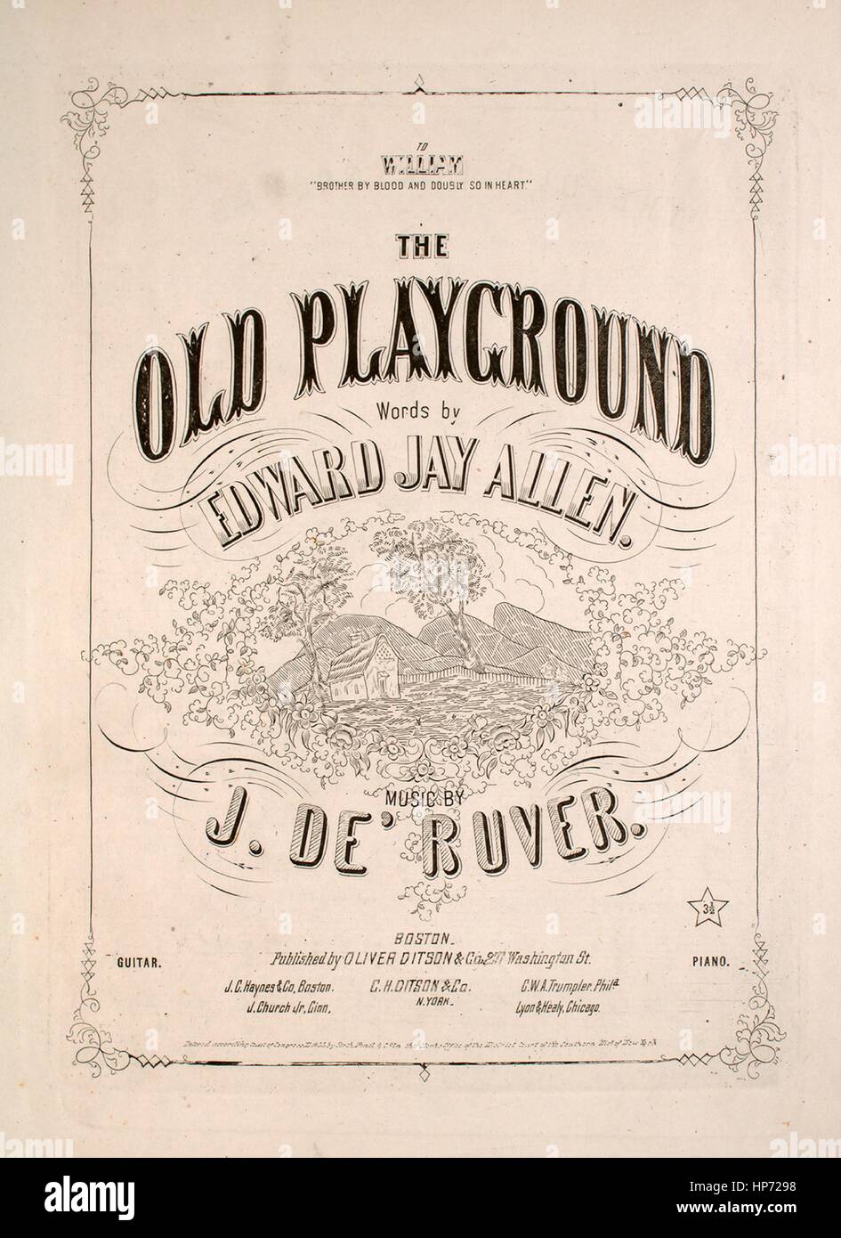 Sheet music cover image of the song 'The Old Playground', with original ...